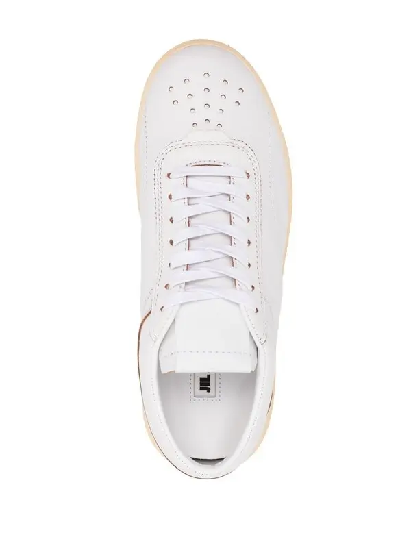 JIL SANDER Lace-up Leather Sneakers - White