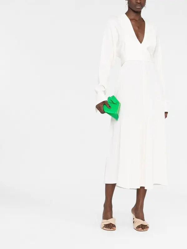 Victoria Beckham V-neck Long-sleeve Mid-length Dress