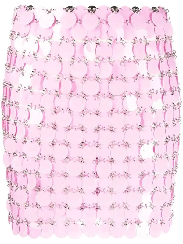Rabanne Chainmail Mini Skirt - Pink