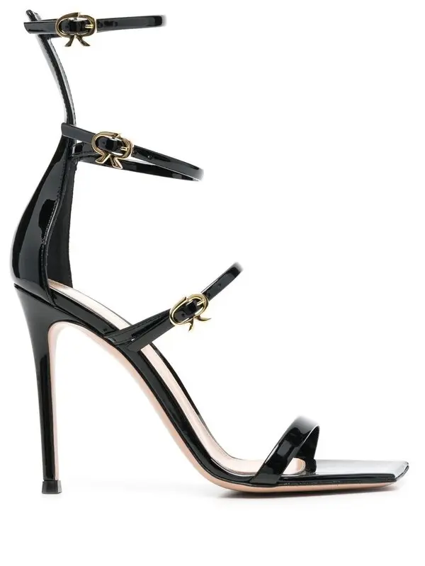 GIANVITO ROSSI Ribbon Uptown 105mm Leather Sandals - Black
