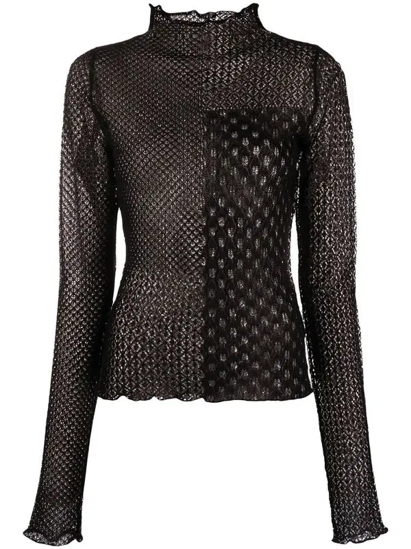Versace Open-knit Roll-neck Jumper