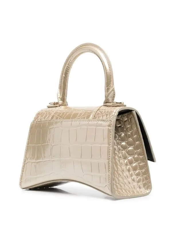 Balenciaga Xs Hourglass Top-handle Bag - Gold