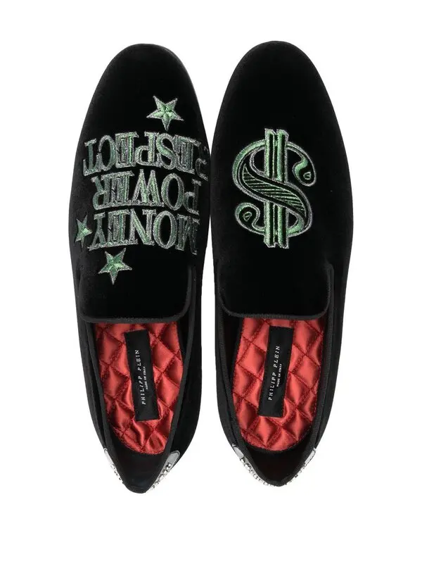 Philipp Plein Money Velvet Loafers
