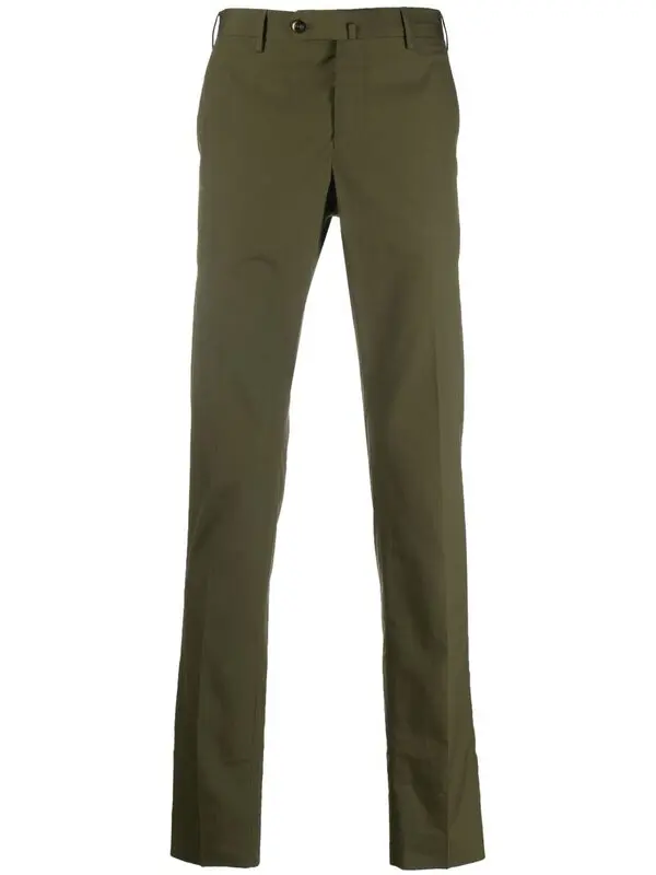 PT TORINO Straight-leg Tailored Trousers - Green