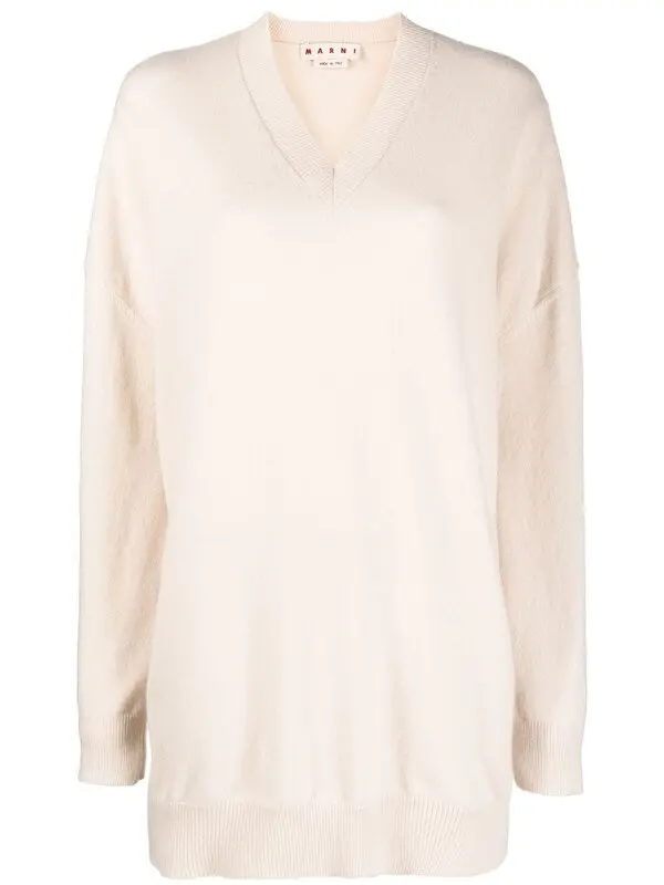 Marni Knitted V-neck Jumper - Neutrals
