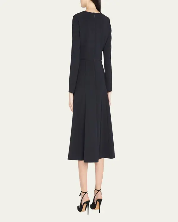 Carolina Herrera Triple Bow Midi Dress - Black