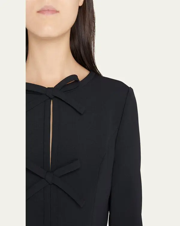 Carolina Herrera Triple Bow Midi Dress - Black