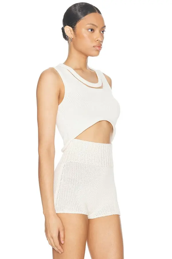 AISLING CAMPS Cropped Tank Top - Ivory