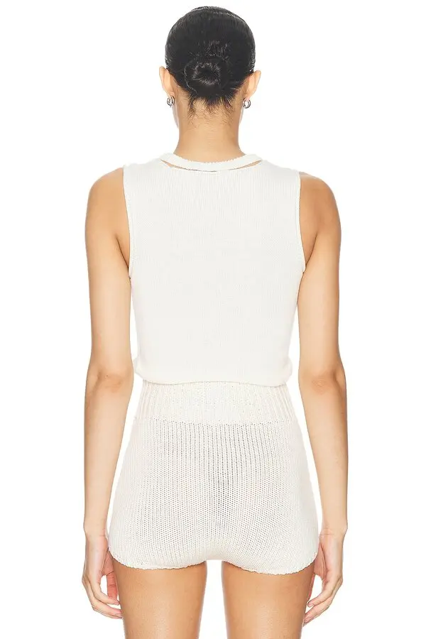 AISLING CAMPS Cropped Tank Top - Ivory