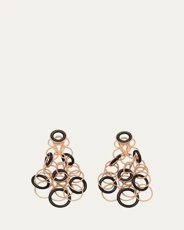 Buccellati Hawaii 18k & Onyx Pendant Earrings, 7cm