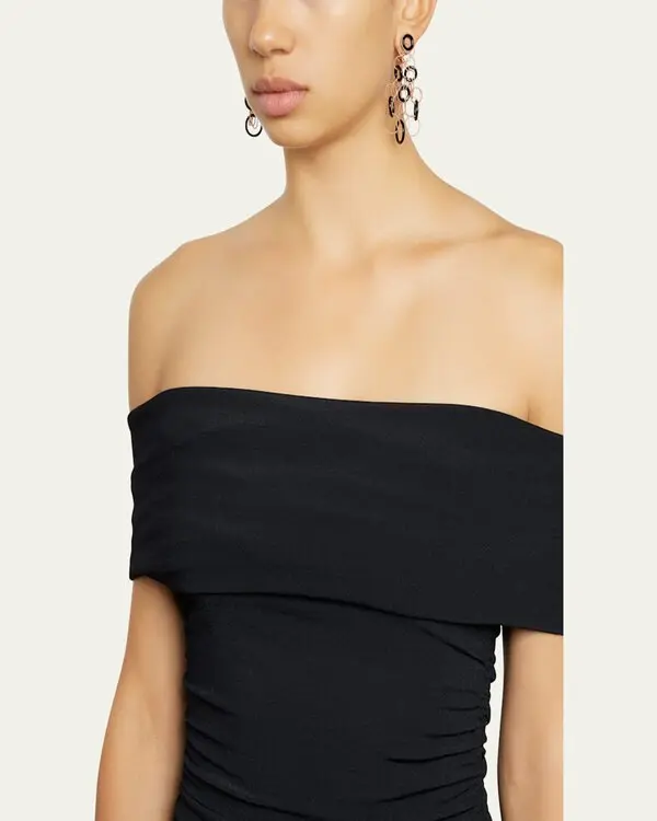 Buccellati Hawaii 18k & Onyx Pendant Earrings, 7cm