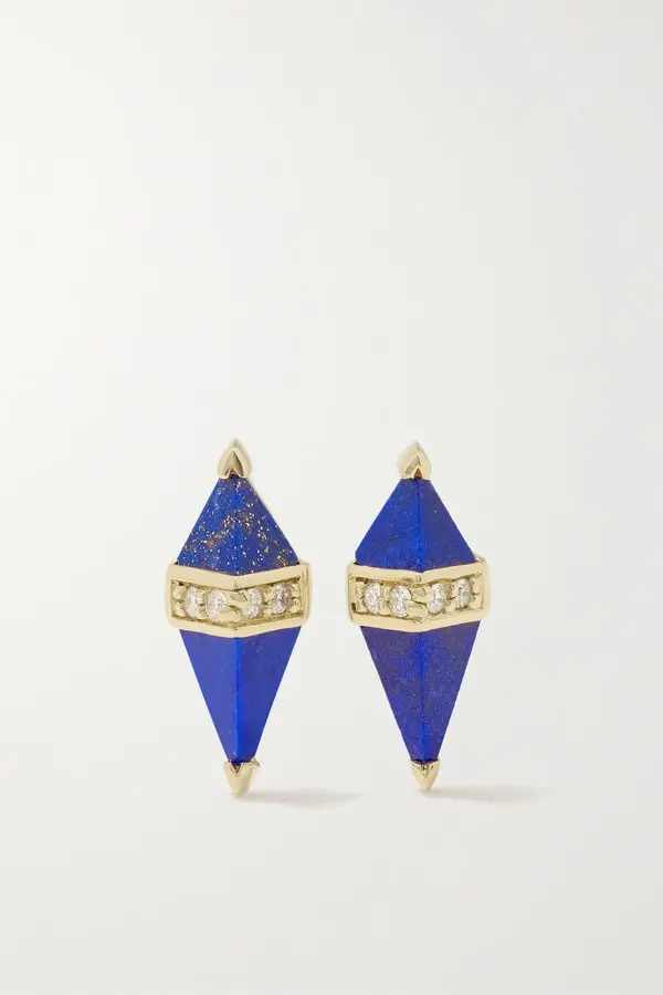 Sorellina Pietra Lapis Lazuli And Diamond Earrings - Blue