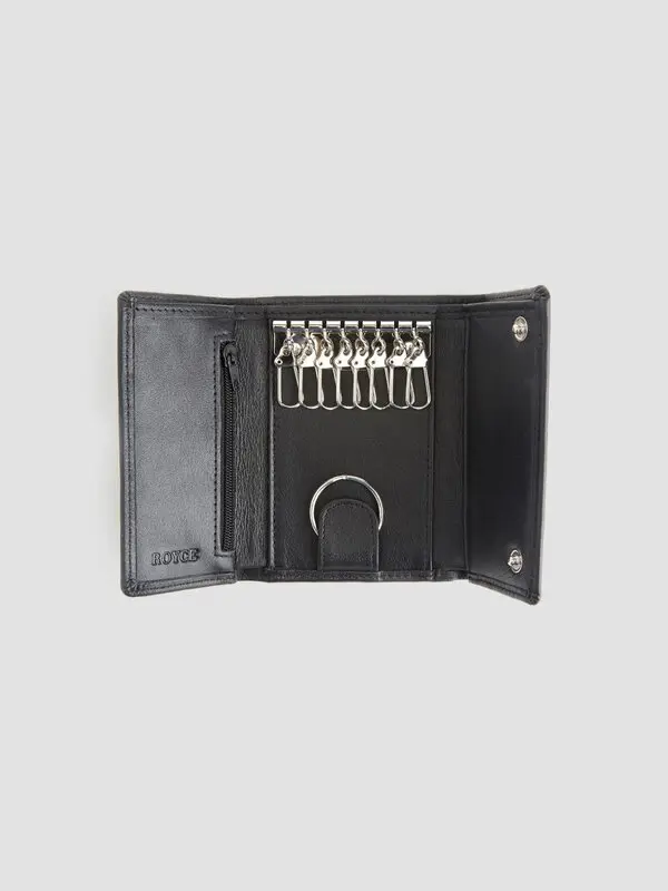 ROYCE NEW YORK Key Carrying Case Wallet - Black