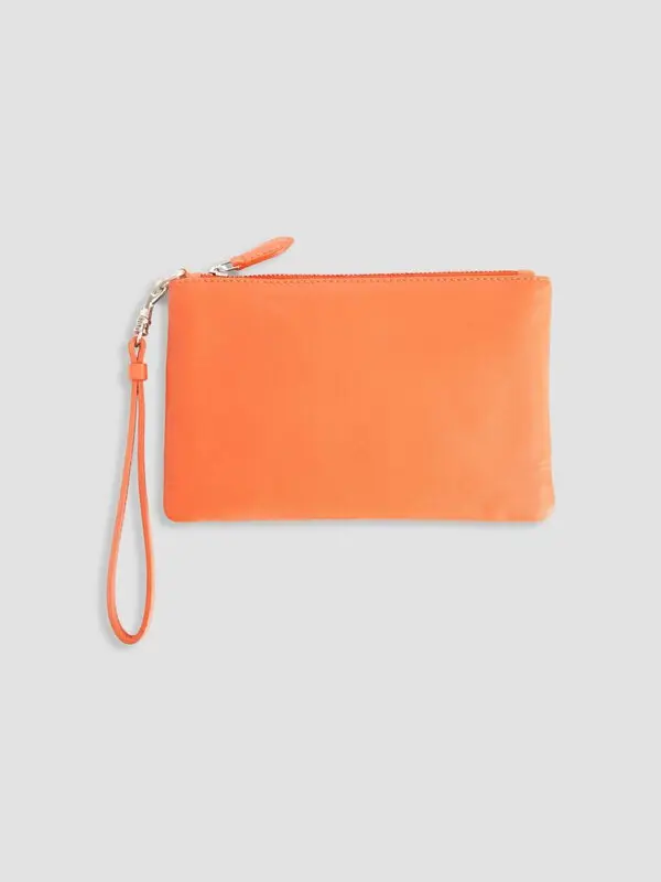 ROYCE NEW YORK Leather Wristlet - Orange
