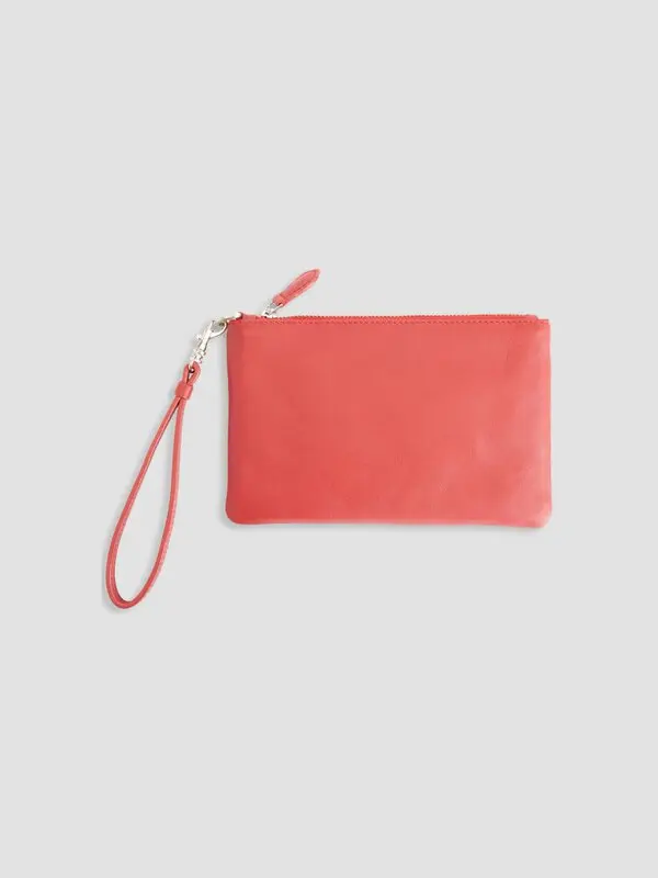 ROYCE NEW YORK Leather Wristlet - Red