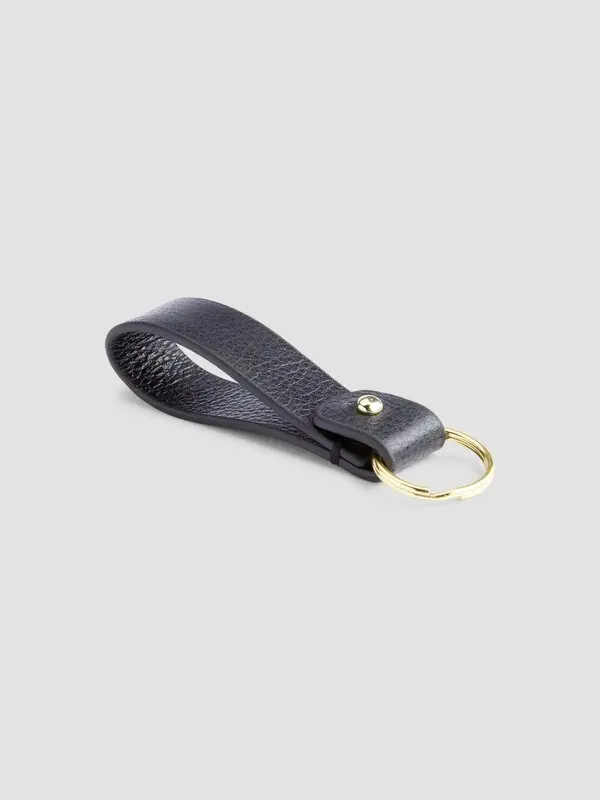 ROYCE NEW YORK Minimalist Leather Key Fob - Black