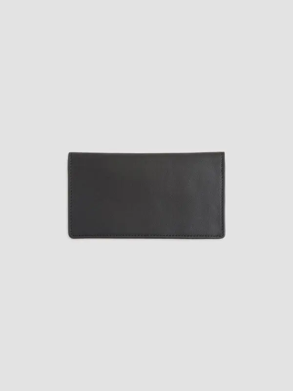 ROYCE NEW YORK Leather Checkbook Wallet - Black