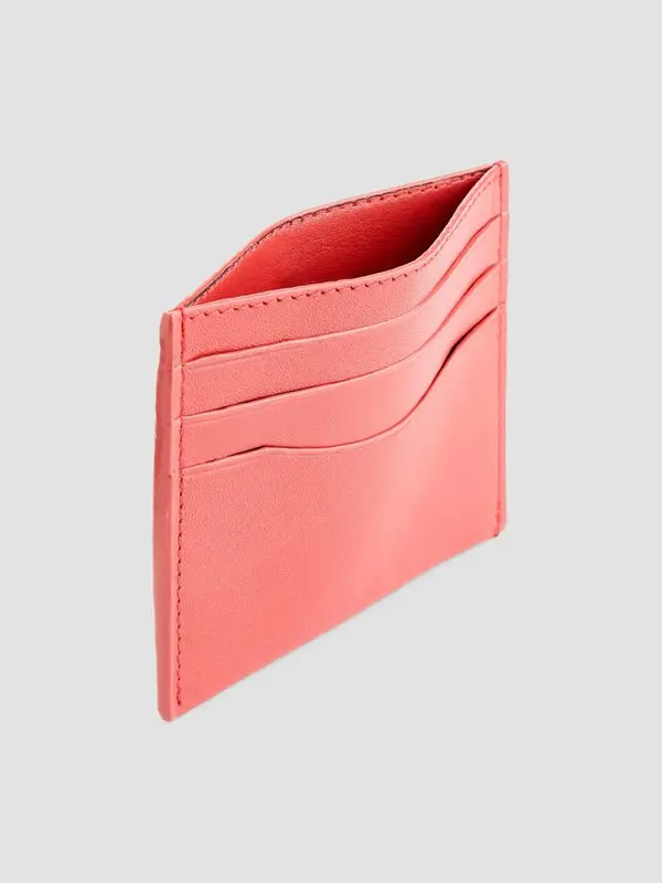 ROYCE NEW YORK Rfid-blocking Leather Cardholder - Red