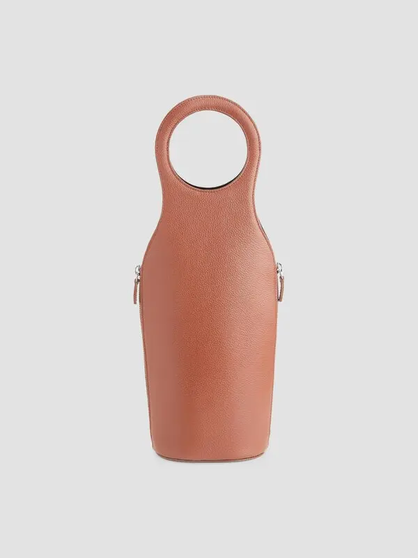 ROYCE NEW YORK Leather Wine & Champagne Carrying Case - Tan