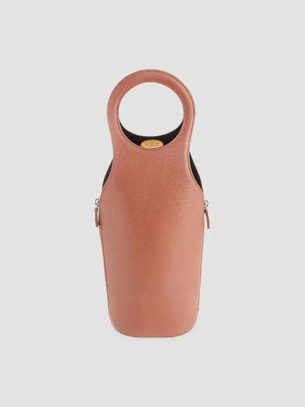 ROYCE NEW YORK Leather Wine & Champagne Carrying Case - Tan