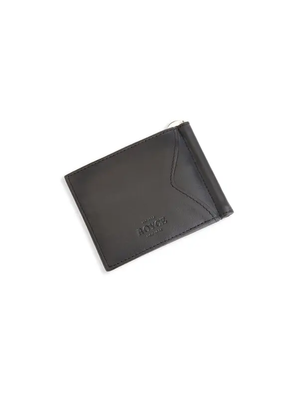 ROYCE NEW YORK Rfid-blocking Leather Money Clip Wallet - Black