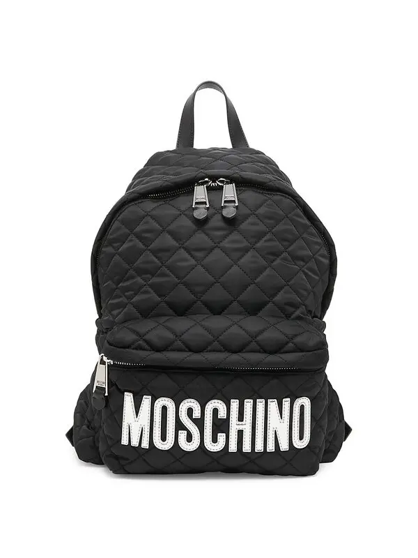 Moschino Quilted Logo Backpack - Fantasy Black | Editorialist display picture 3
