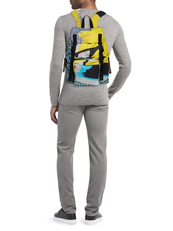 Dries Van Noten Abstract Print Canvas Backpack