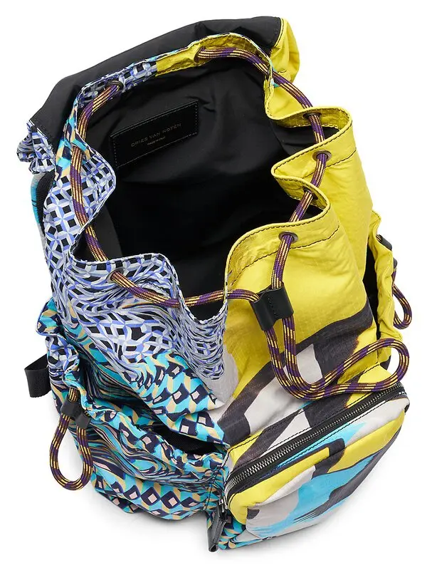 Dries Van Noten Abstract Print Canvas Backpack