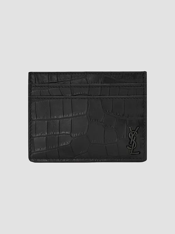 Saint Laurent Embossed Leather Cardholder