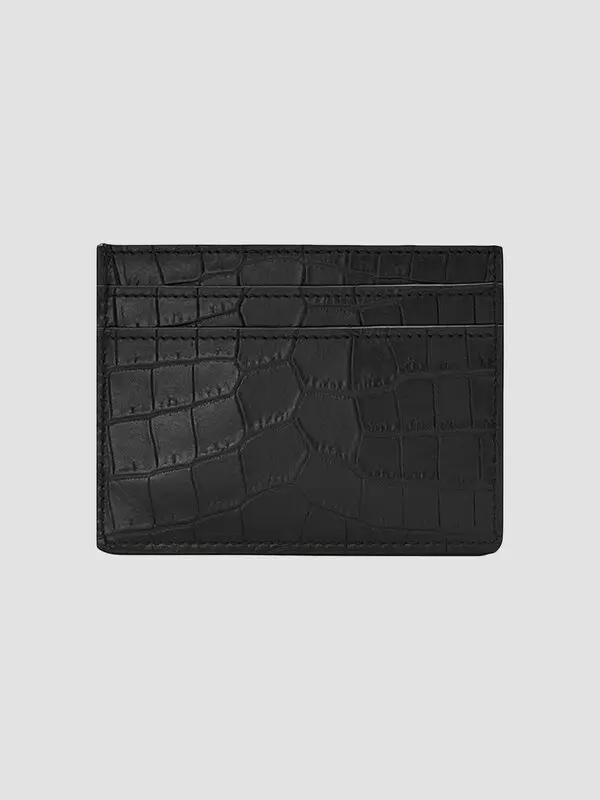 Saint Laurent Embossed Leather Cardholder