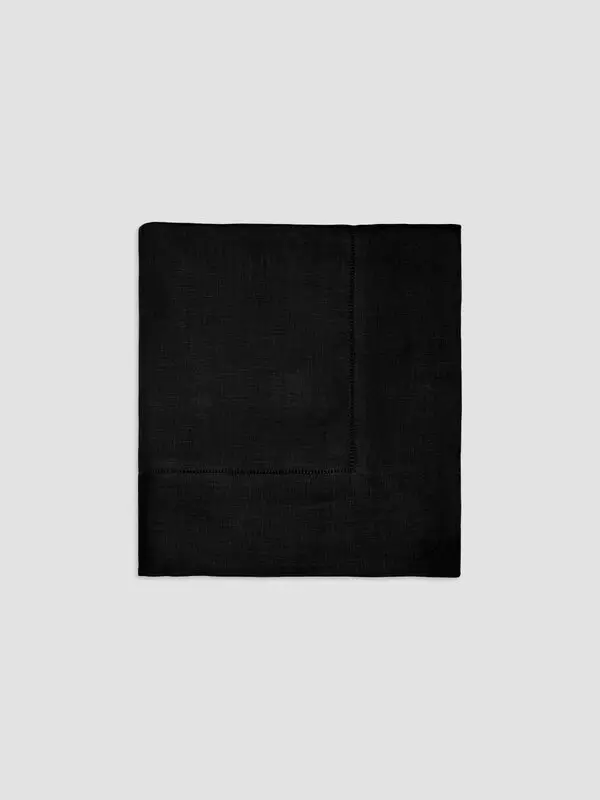 SFERRA Festival Round Linen Tablecloth - Black