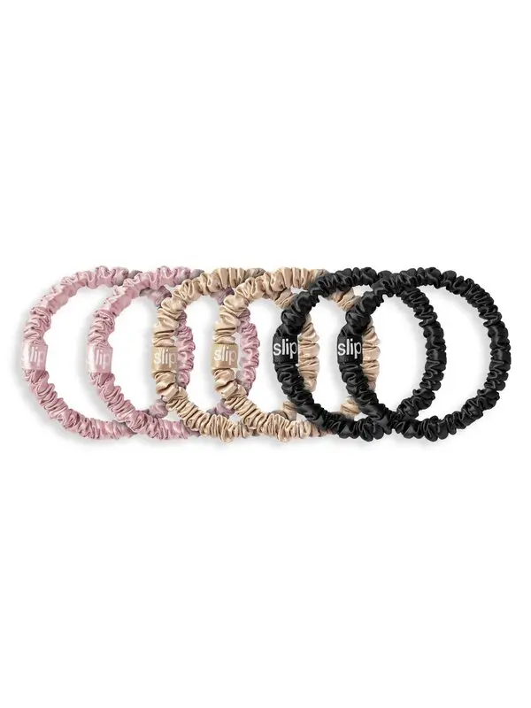 Slip 6-pack Pure Silk Skinny Scrunchies - Mixed