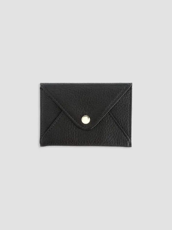 ROYCE NEW YORK Leather Envelope Style Business Card Holder - Black