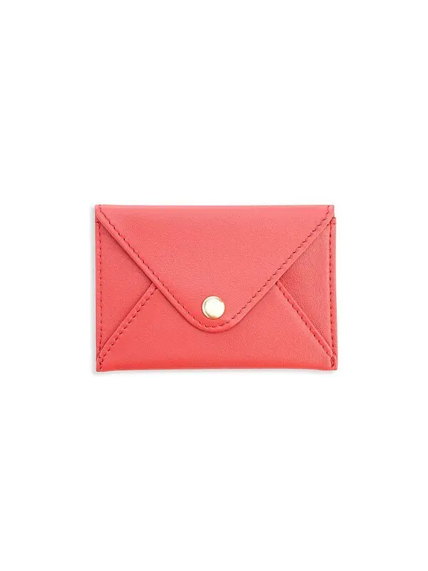 ROYCE NEW YORK Leather Envelope Style Business Card Holder - Red