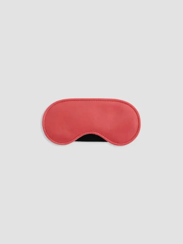 ROYCE NEW YORK Luxe Leather Sleep Mask - Red