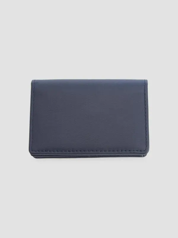 ROYCE NEW YORK Leather Business Card Holder - Blue