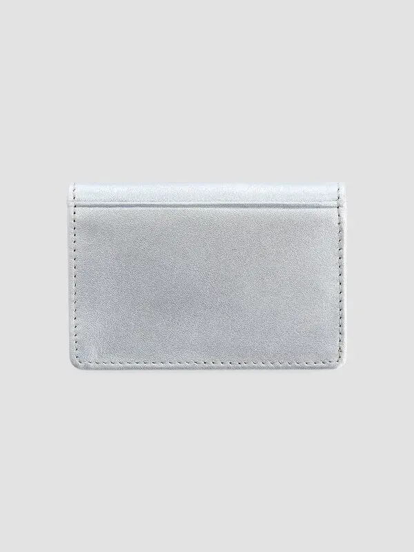 ROYCE NEW YORK Leather Business Card Holder - Silver
