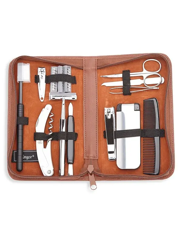 ROYCE NEW YORK Travel Grooming Necessities Kit - Tan