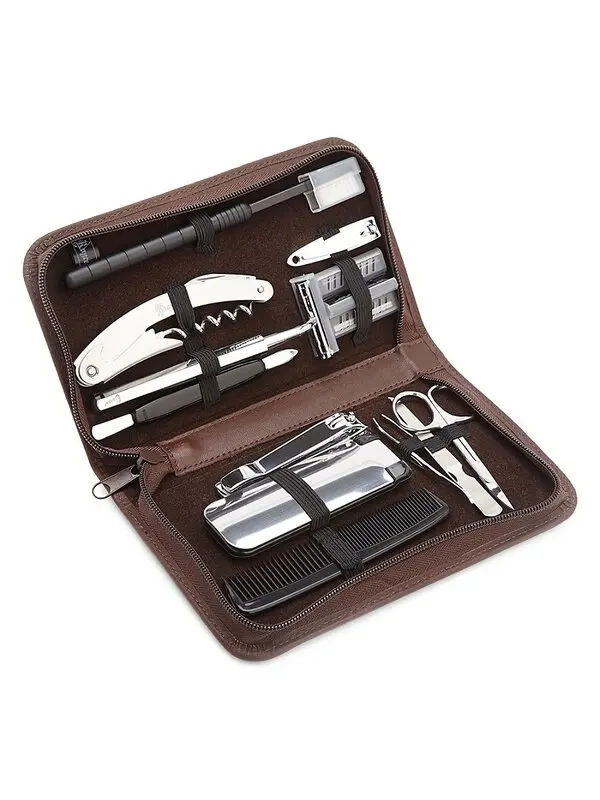 ROYCE NEW YORK Travel Grooming Necessities Kit - Tan