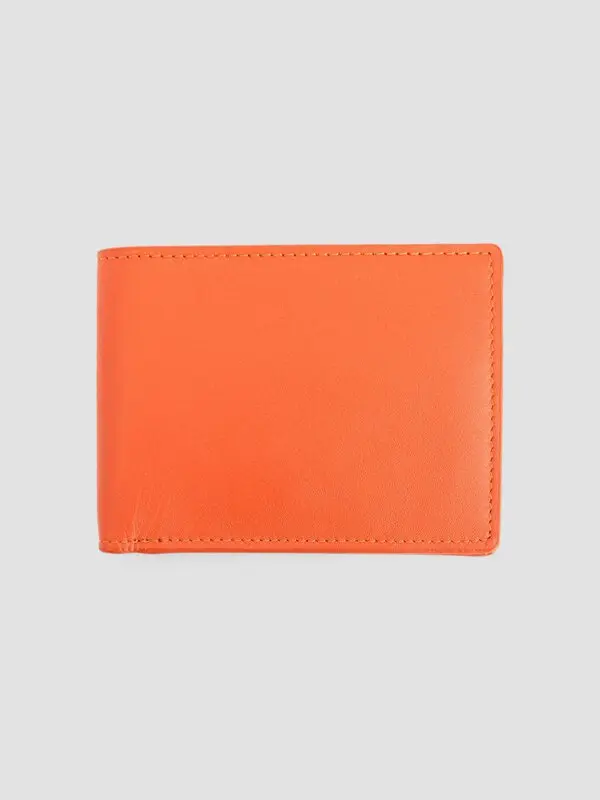 ROYCE NEW YORK Rfid-blocking Slim Bi-fold Leather Wallet - Orange