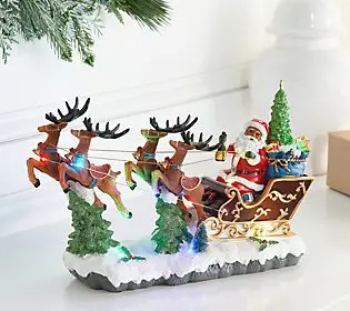 KRINGLE EXPRESS Led Santa In Sleigh Withrotating Tree