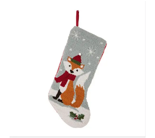 GLITZHOME Fox Hook Looped Fabric Christmas Stoc King - One-color