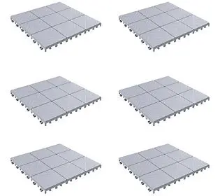 PURE GARDEN Set Of 6 Grey Interlocking Patio Ti E - One-color