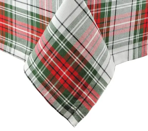 DESIGN IMPORTS Christmas Plaid Tablecloth 52' X 52 - One-color