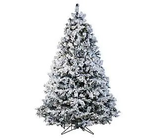 VICKERMAN 6.5' Flocked Alaskan Tree By - One-color