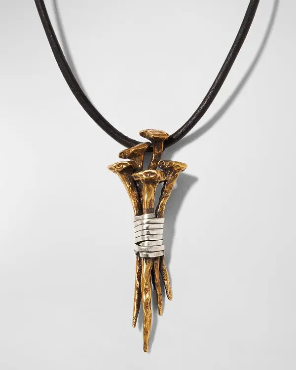 John Varvatos Nails Cluster Pendant Necklace - Gold