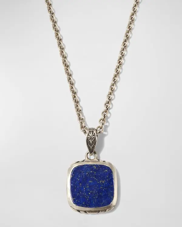 John Varvatos Artisan Lapis Pendant Necklace - Silver