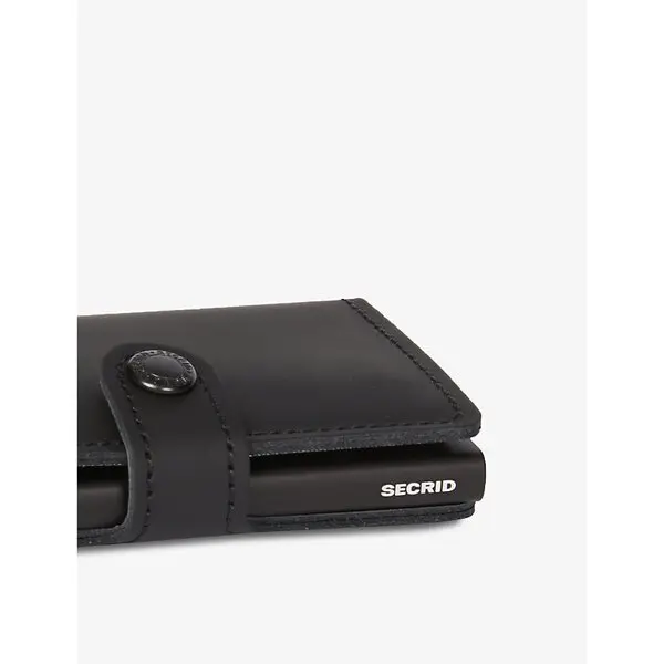 SECRID Miniwallet Leather And Aluminium Wallet - Black