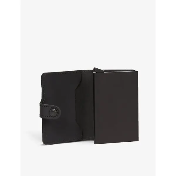 SECRID Miniwallet Leather And Aluminium Wallet - Black