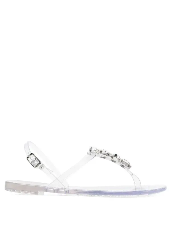 Casadei Crystal-embellished Jelly Sandals - White